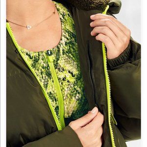 Fabletics | Jackets & Coats | Fabletics Women Army Green Hooded Puffer ...